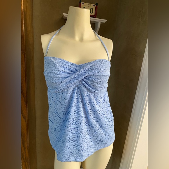 Massimo | Swim | Massimo Swimsuit Tankini Top Crochet Swim Top Blue ...